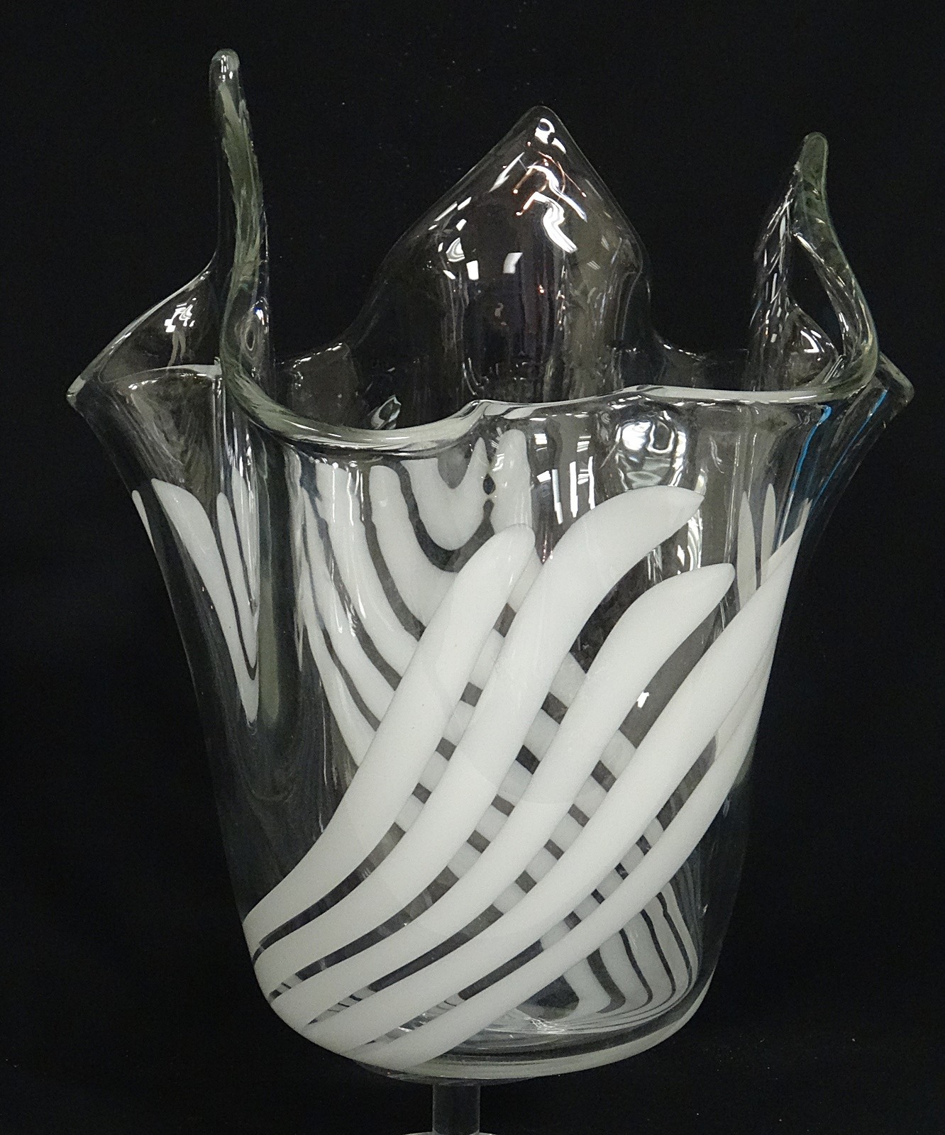 MASSIVE PHENOMENAL SIGNED BARBINI MURANO FREEFORM GLASS SCULPTURE VASE ...