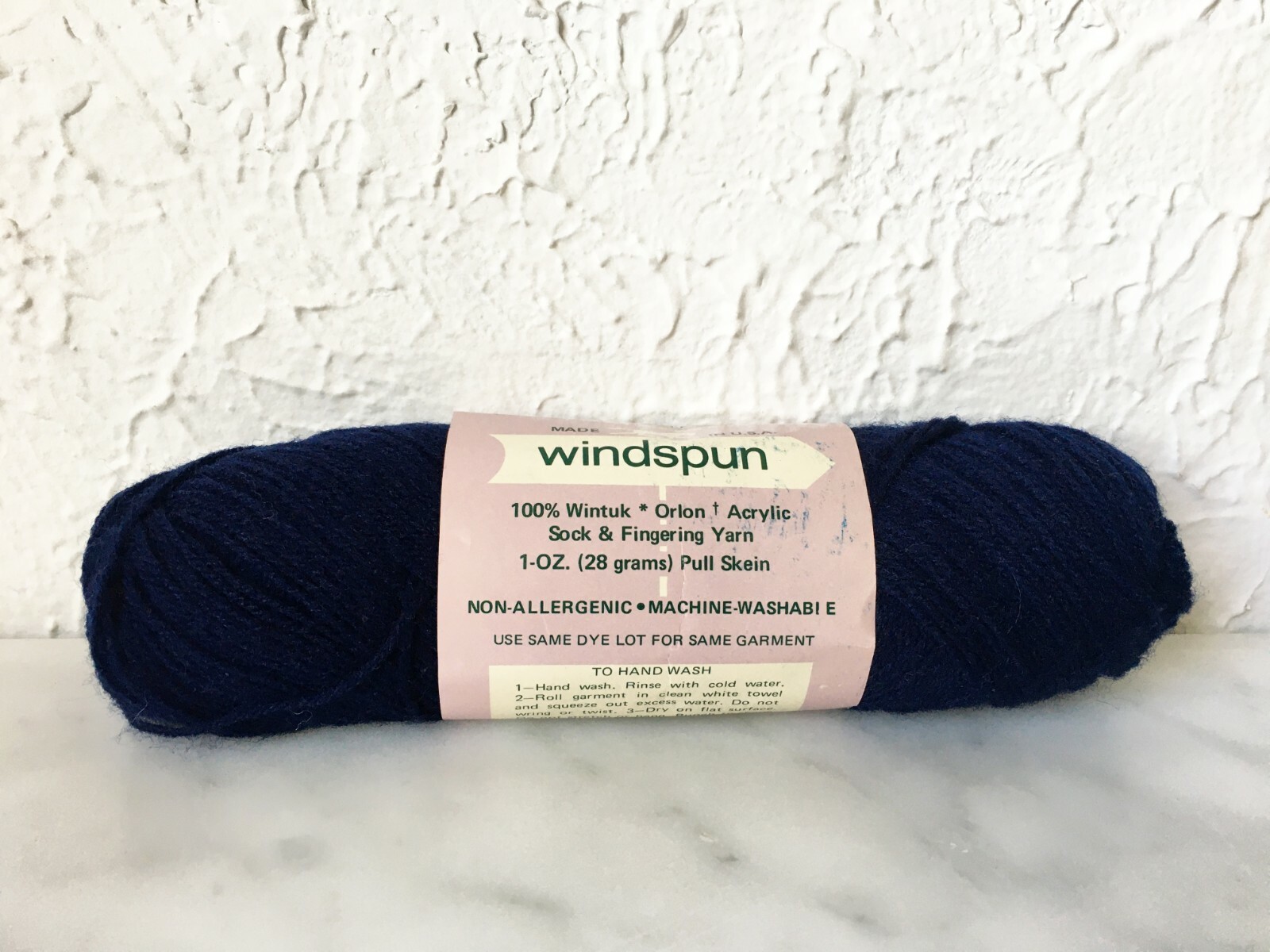 Vintage Brunswick WIndspun Sock & Fingering Yarn - 1 Skein Navy #1513 ...