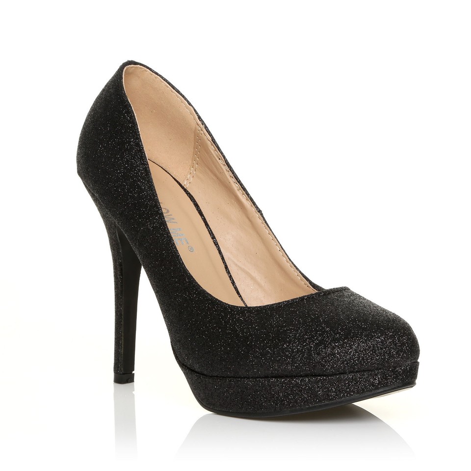 WOMENS LADIES STILETTO HIGH HEEL PLATFORM SMART OFFICE WORK PARTY COURT ...
