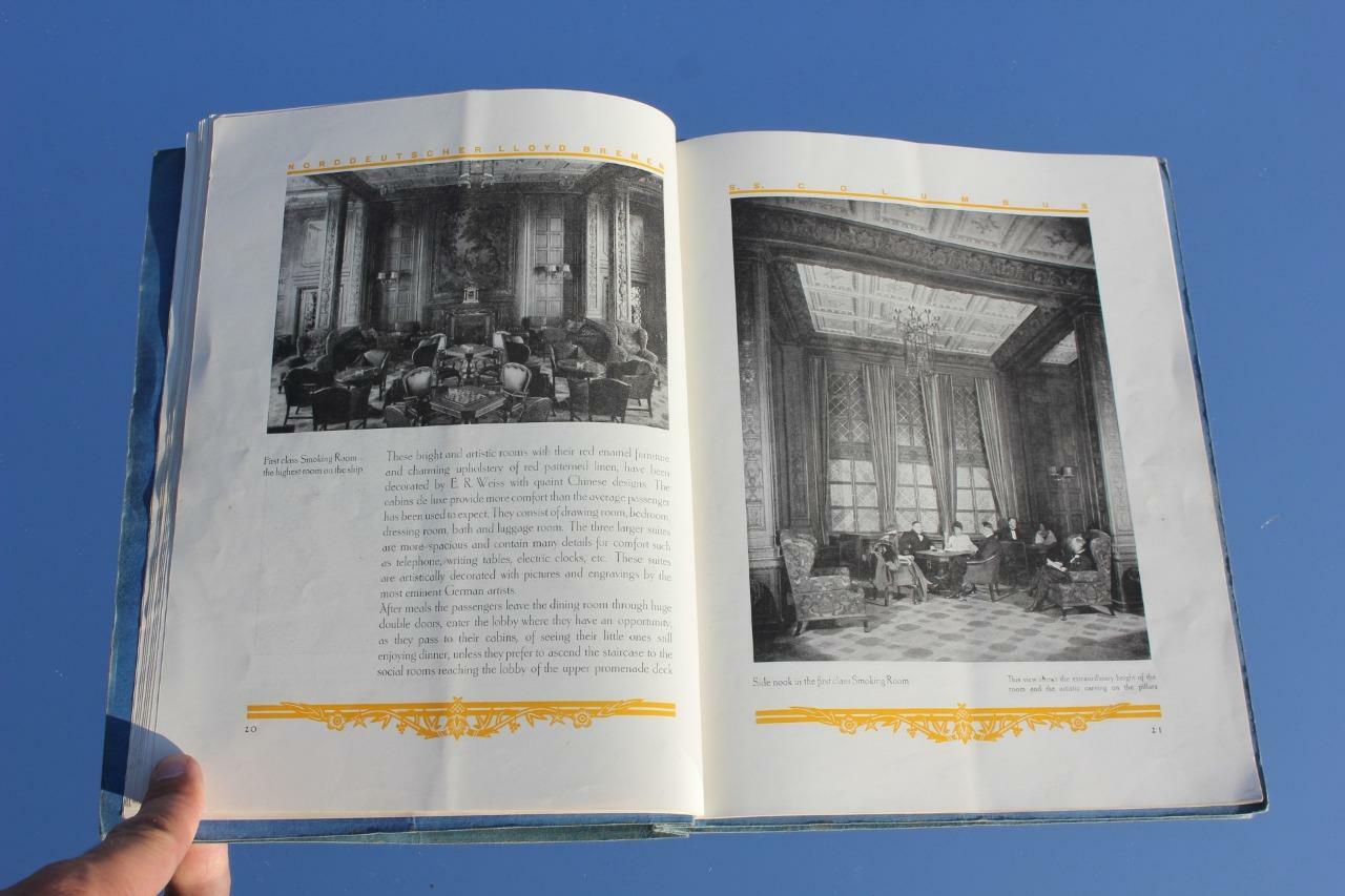 NORTH GERMAN LLOYD LINE OCEAN LINER SS COLUMBUS DELUXE INTERIOR PHOTO ...