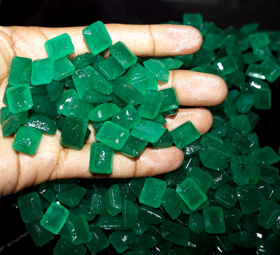70 Ct Natural Certified Emerald Cut Colombian Green Emerald Lot Loose ...