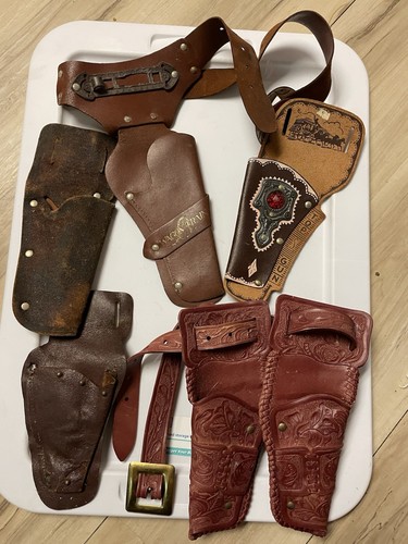 Lot of Vintage Children's Leather and Plastic Toy Gun Holsters. | eBay
