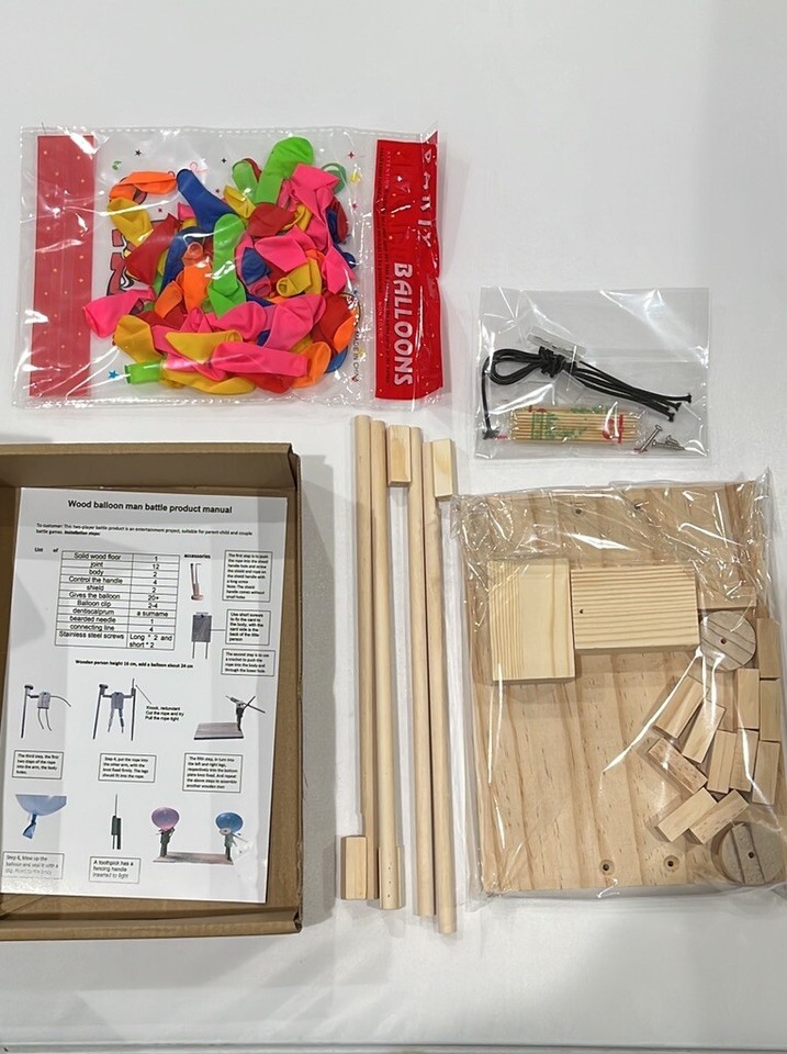 Bamboo Battle Balloon Game Fast-Paced Wooden Puppets Fight With 100 ...