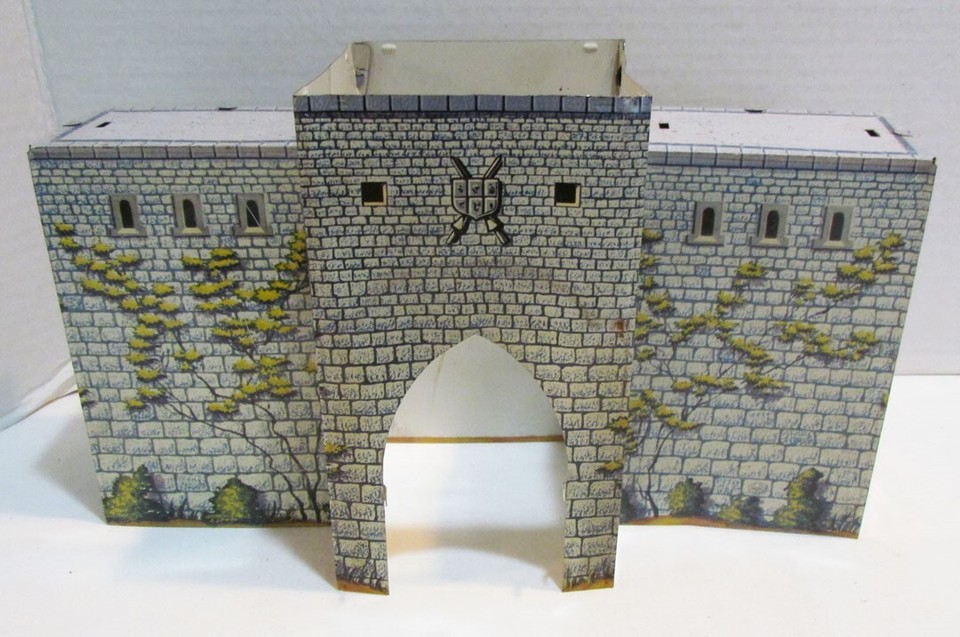 MARX TIN LITHO GATE ENTRANCE & CASTLE KEEP BUILDING for MEDIEVAL ...