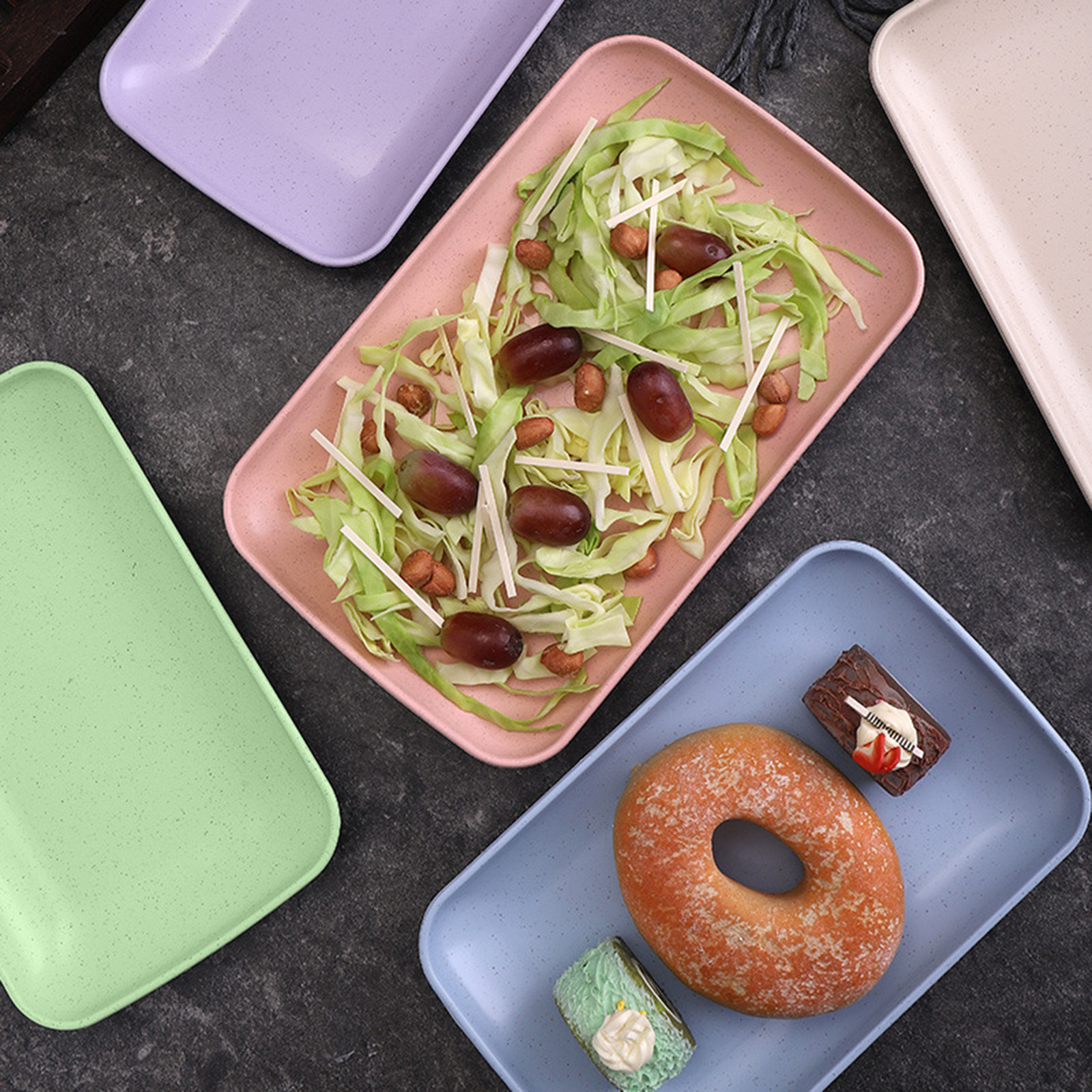 Serving Plate High Durability Non-slip Modern Rectangle Snack Dessert ...