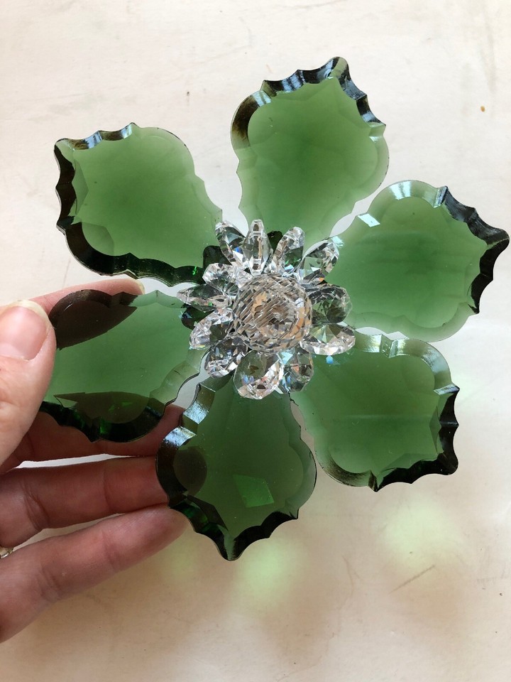 Crystal GREEN Glass Flower for Wedding Home Office Decoration | eBay