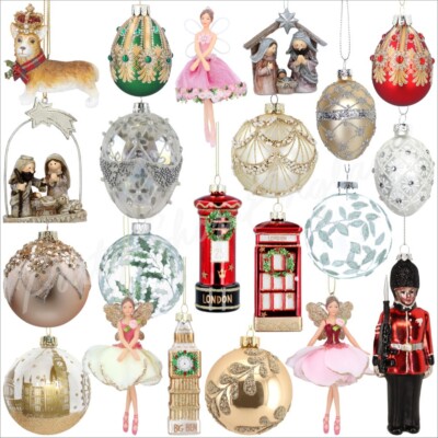 Gisela Graham Christmas Tree Ornaments Resin Glass Baubles Xmas ...