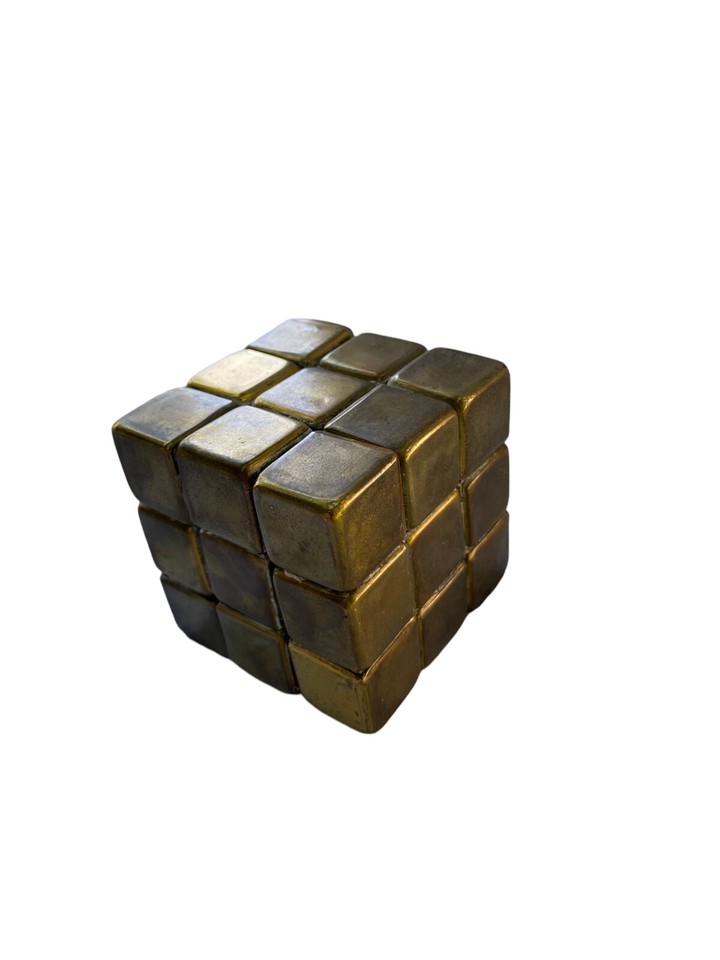 Rare Vintage Retro Collectible Brass Rubik's Rubix Cube Metal Art ...