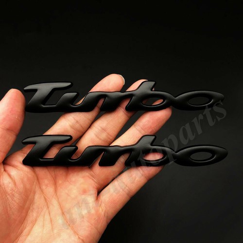 2pcs Metal Black Turbo T Car Trunk Rear Emblem Badge Decal Sticker 2.0 ...