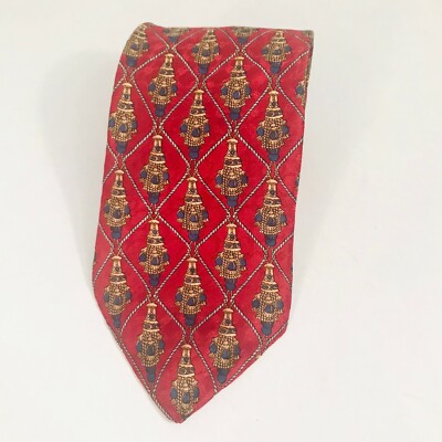 Christian Dior 100% Silk Repeating Pattern Red Designer Classic Tie | eBay