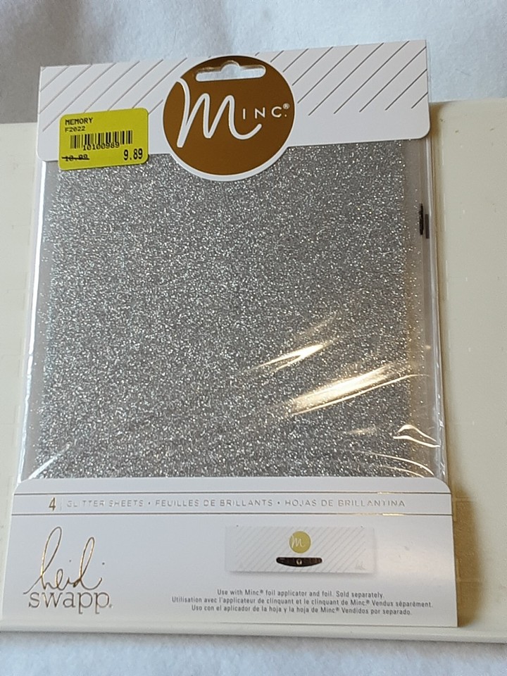 Heidi Swapp Minc Glitter Paper 3 pkg of 4 sheets pink gold silver 6 x 8 ...