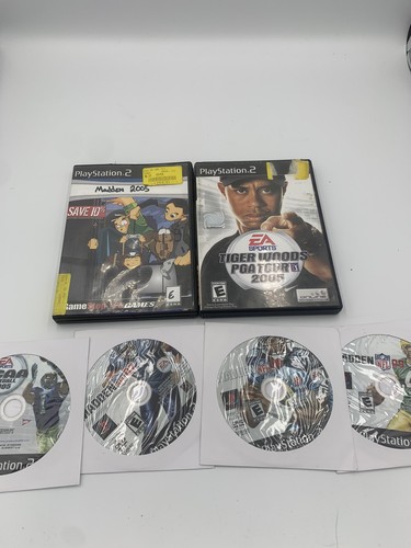 PS2 Game Bundle Lot Of 6. NCAA 05, Madden 05, 07, 08, 09 & Tiger Woods ...