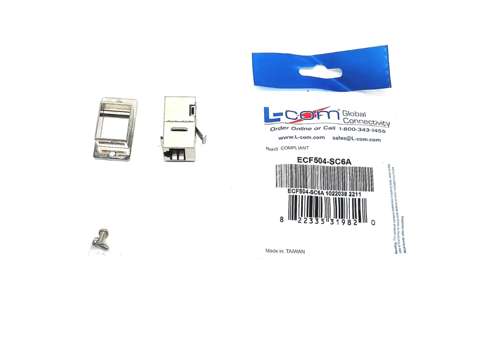 Infinit L-Com Cat6a RJ45 Panel Mount Style 8x8 Shielded Coupler ECF504 ...