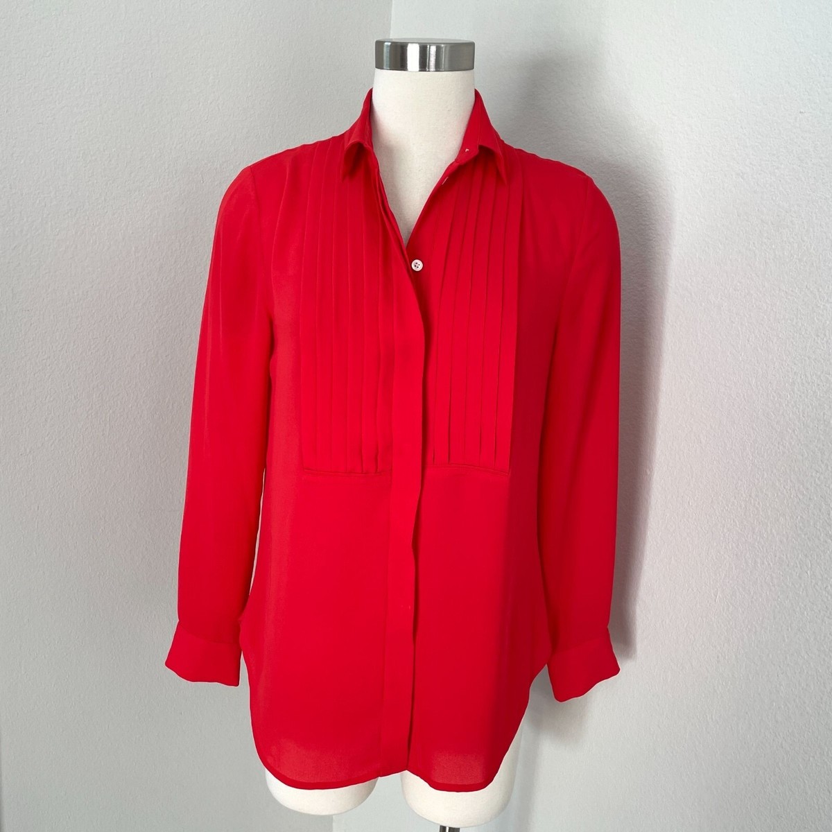 Red Button Down Blouse