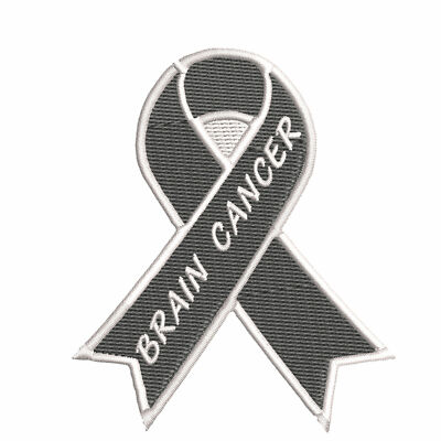 Brain Cancer Gray Awareness Ribbon 3.5" Patch Embroidered Iron-On ...