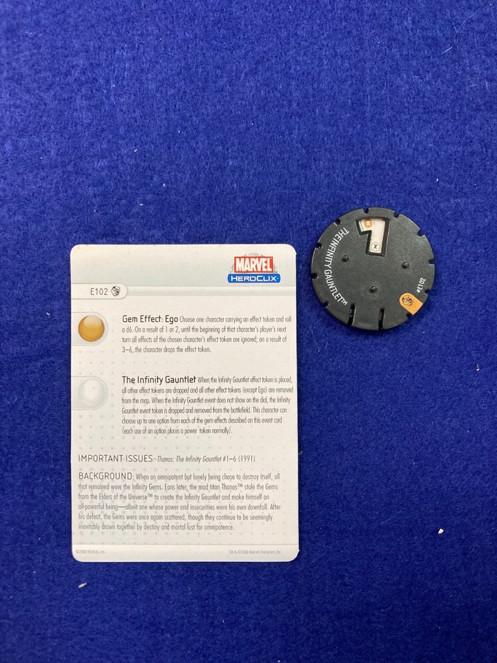 Heroclix Secret Invasion E102 Infinity Gauntlet Dial with Card | eBay