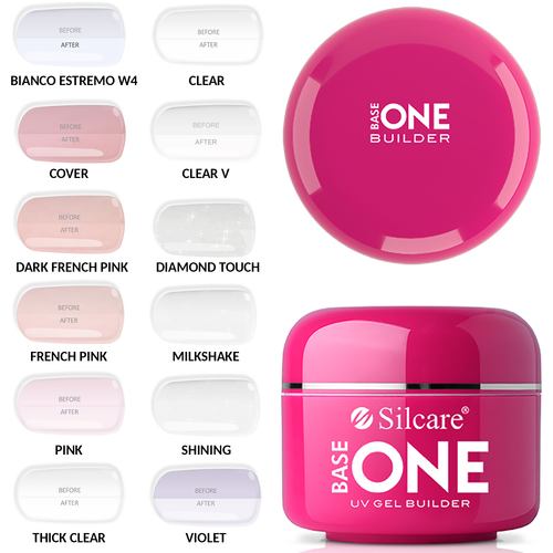 Base One Clear Cover Diamond Touch Thick French Pink UV Gel Nail ...