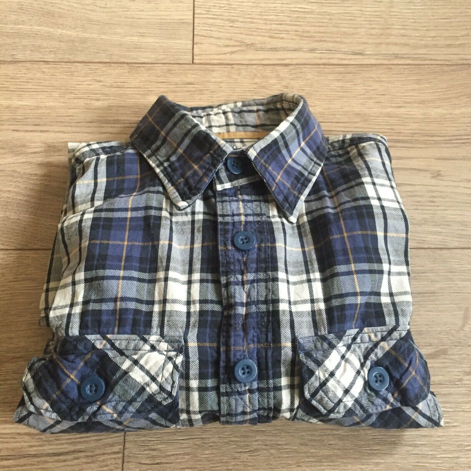 Superdry Mens Blue Check Plaid Tartan Shirt Size Small Chest 36" | eBay UK