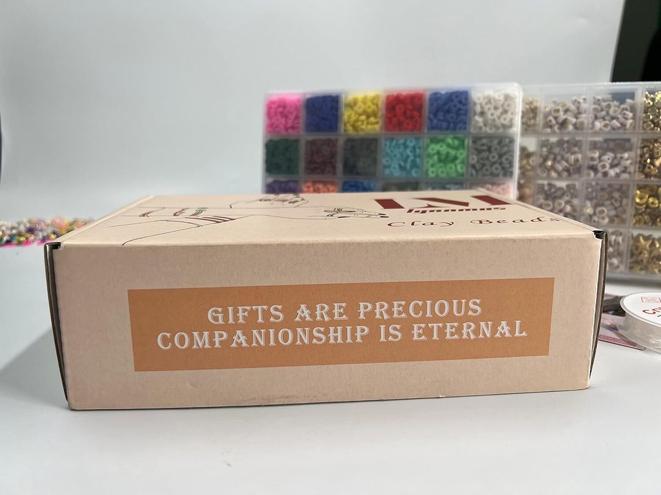 Clay Beads 8000 Pcs 2 Boxes Bracelet Making Kit - 24 Colors Small ...