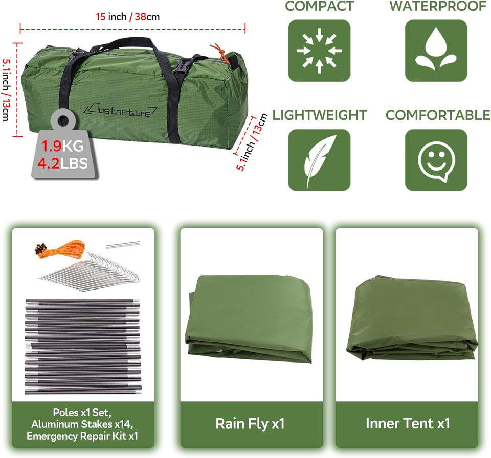 Crux Lightweight Tent for Backpacking - 1/2/3/4 Person Ultralight ...