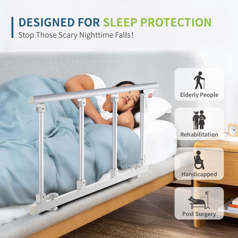 Bed Rails for Elderly Adults Safety, Folding Bedside Assist Rail Handle ...