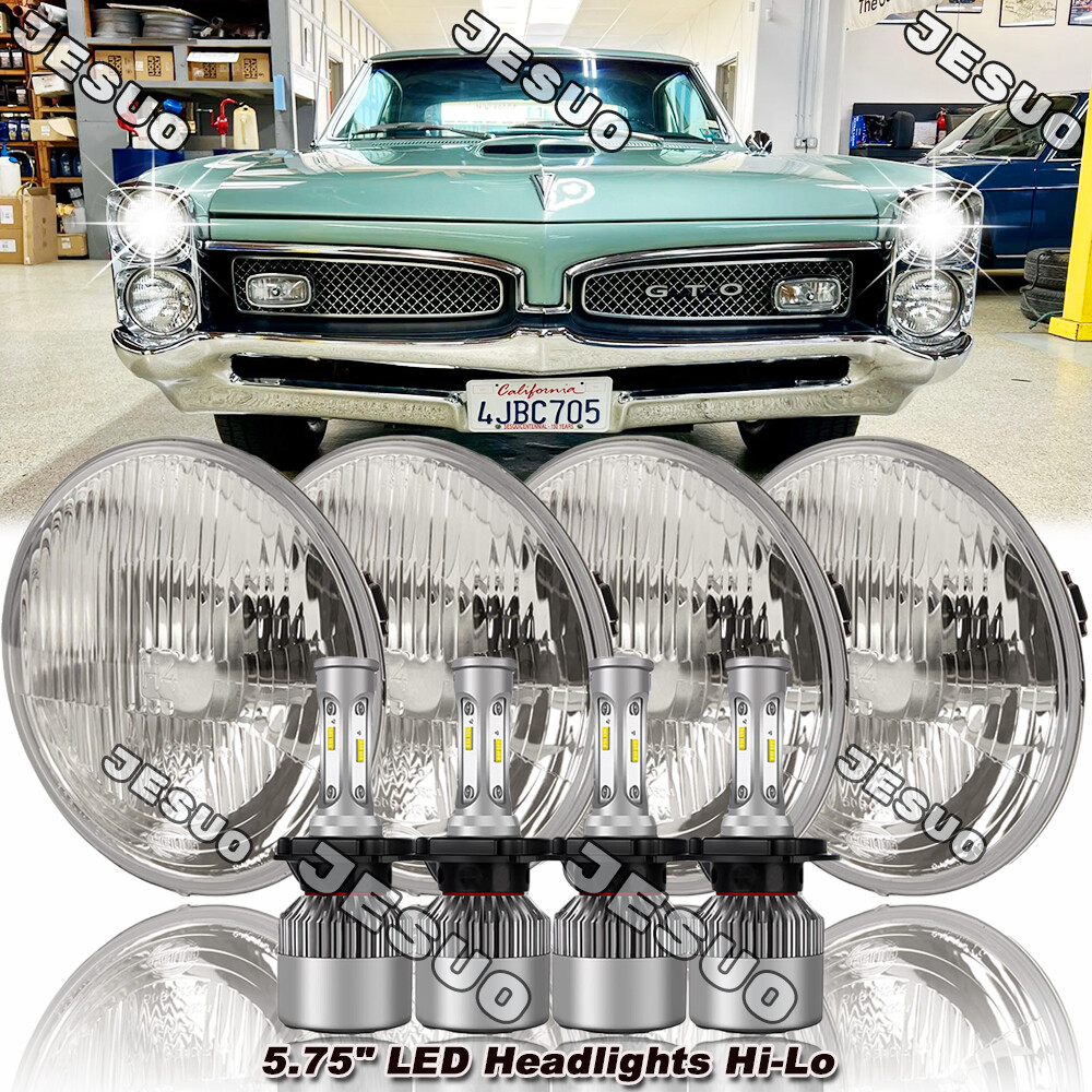 4PCS 5.75" 5 3/4" LED Headlights HI/LO Beam for Pontiac GTO Grand Prix ...