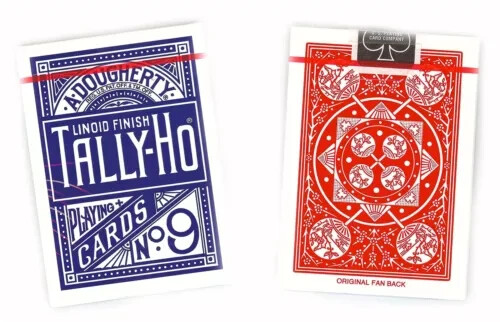 Tally-Ho Fan Back Linoid Finish Bicycle playing cards Deck Red or Blue ...