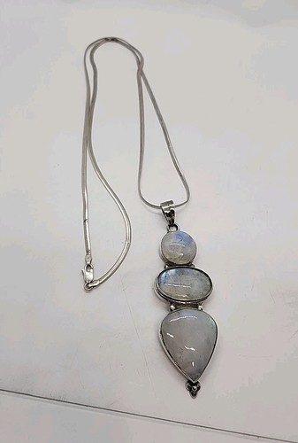 Moonstone Dbl Gem 925 Sterling Silver Pendant | eBay