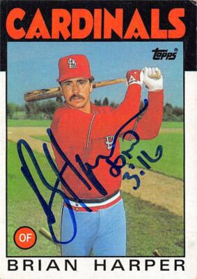 Brian Harper autographed Baseball Card (St. Louis Cardinals) 1986 Topps ...