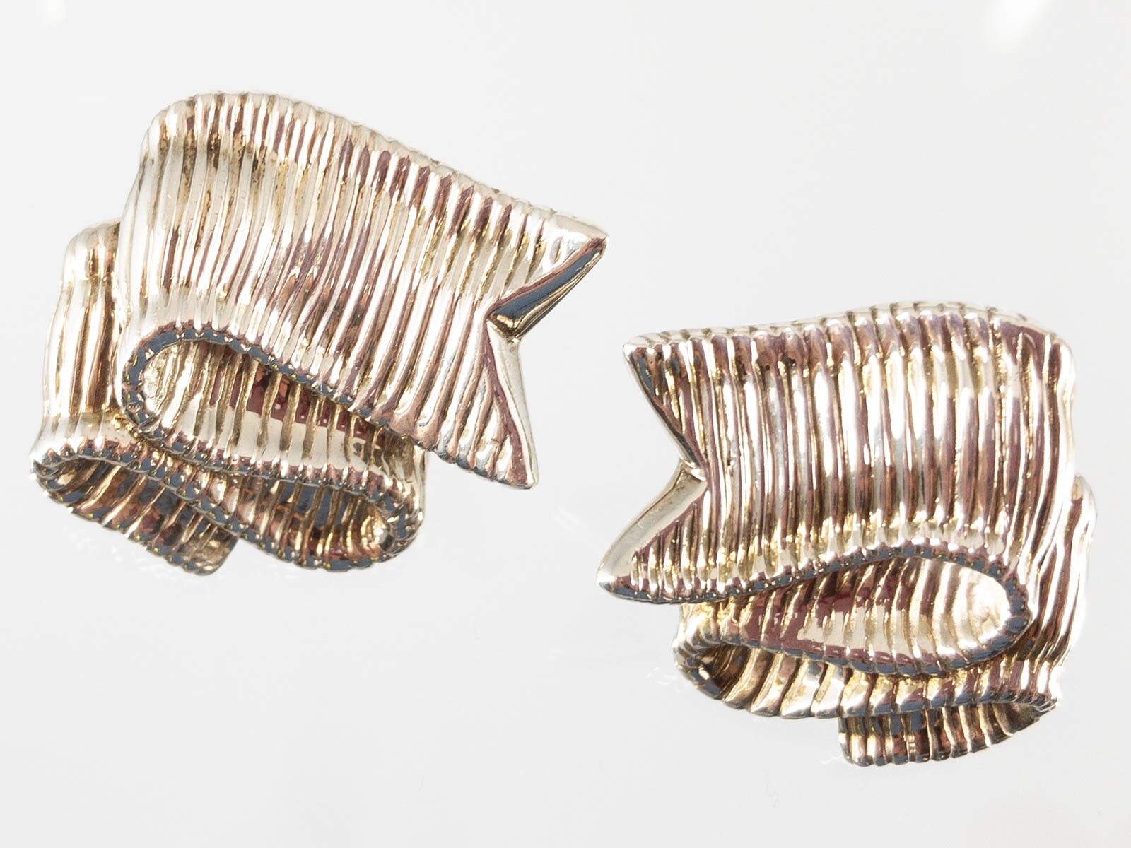 1988 Sterling Silver Ribbon Earrings by Angela Cummings From Bergdorf ...