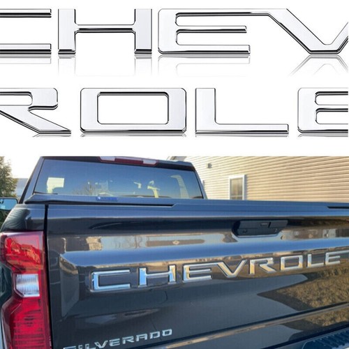 3D Raised Chrome Tailgate letters For Chevrolet Silverado 2019 2020 ...