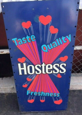 VINTAGE "HOSTESS" METAL SIGN | eBay