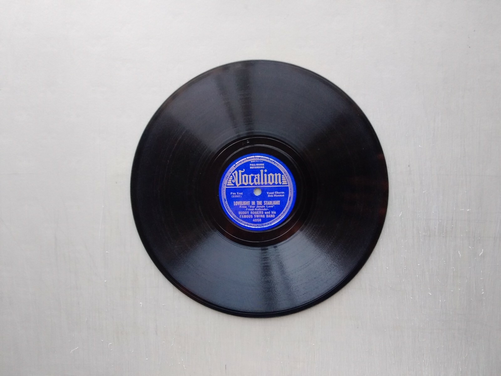 Buddy Rogers 78rpm Single 10-inch Vocalion Records #4058 Lovelight In ...