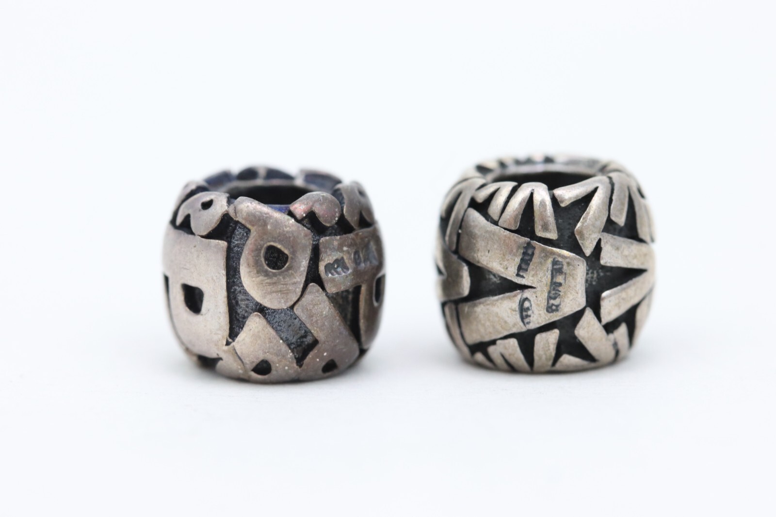 VTG Rci 925 Italy "P" & "V" initial Bead Charms For Bracelet Sterling ...