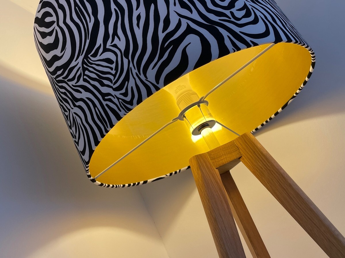 Zebra Drum Pendant Lights White Cotton Faceted Geometric Retro Easy