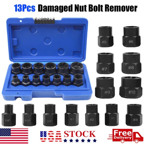 Impact Bolt Extractor Set Nut Remover Set Stripped Extraction Socket ...