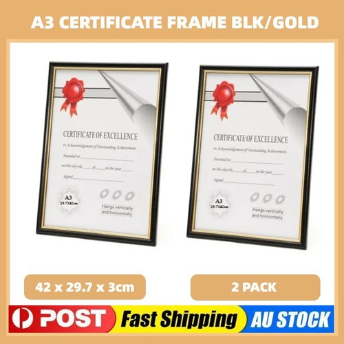 2 x A3 Photo Picture Frame Wooden Certificate Document Diploma Award ...