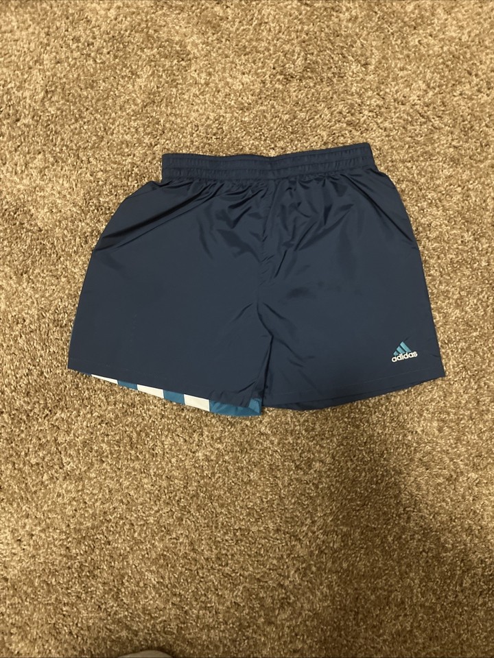 Navy Blue And White Vintage Adidas Nylon Shorts Size Large Kids | eBay