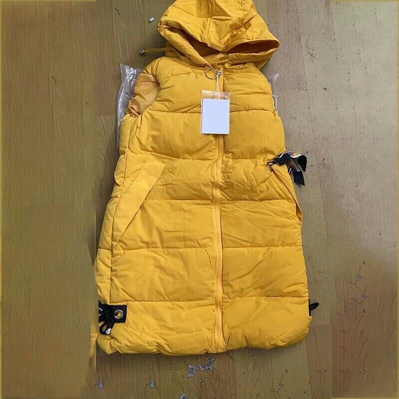 WOMENS LADIES LONG LINE HOODED PUFFER GILET JACKETS PADDED VEST TOPS ...