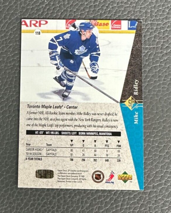 1994-95 SP Maple Leafs Hockey Card #118 Mike Ridley | eBay