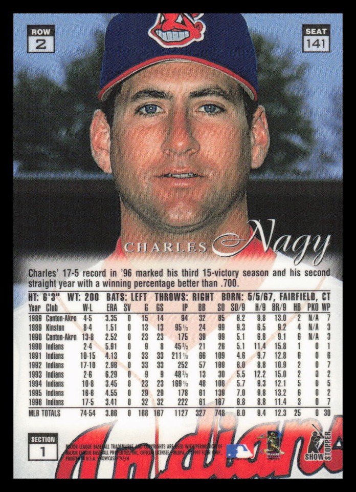 1997 Flair Showcase Row 2 #141 Charles Nagy Cleveland Indians | eBay