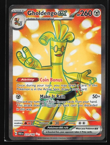 Pokemon Gholdengo ex 231/182 Paradox Rift Ultra Rare Full Art Holo NM ...