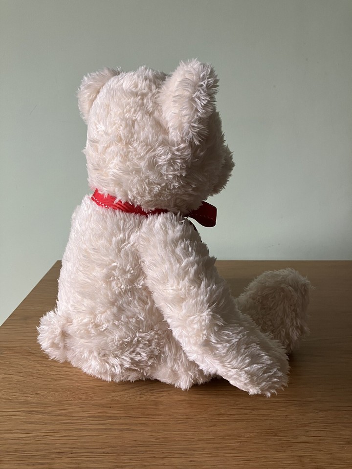 Rare Hamleys White Teddy Bear Red Bow 11” 28cm Plush Soft Toy Christmas ...