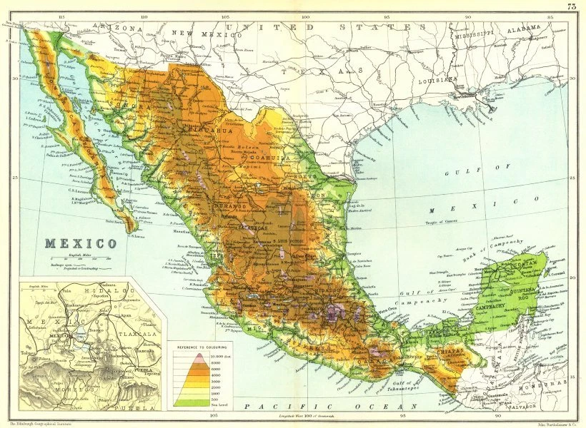 Physical Map Of Mexico