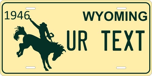 Wyoming 1946 License Plate Personalized Custom Auto Bike Motorcycle ...