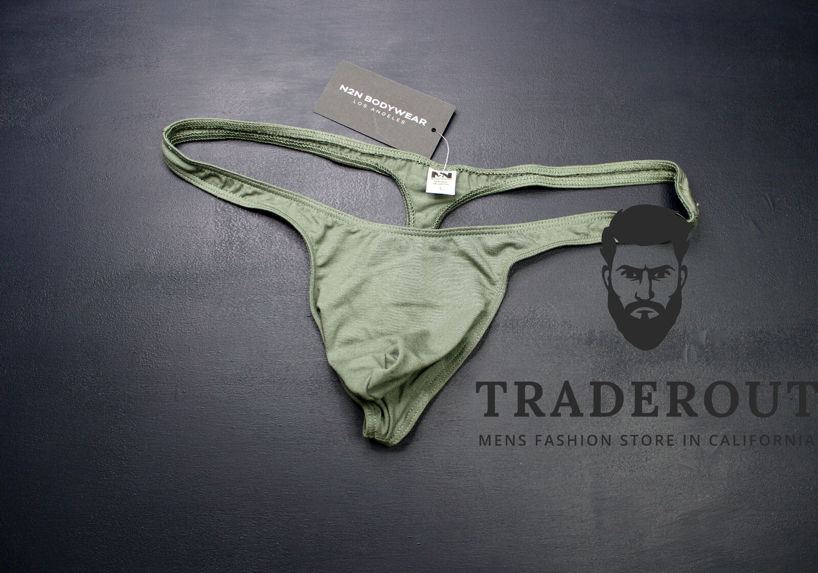 N2N Bodywear Men moss GREEN Guardian Rayon Micro G-string underwear S M ...