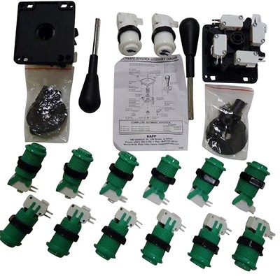 Suzo-Happ Arcade Control Panel Green Kit - 14 Buttons & 2 Ultimate ...