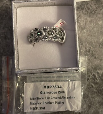 Bomb Party June Birthday 2024 RBP7534 GLAMOROUS DIVA Size 11 Rhodium Ring | eBay