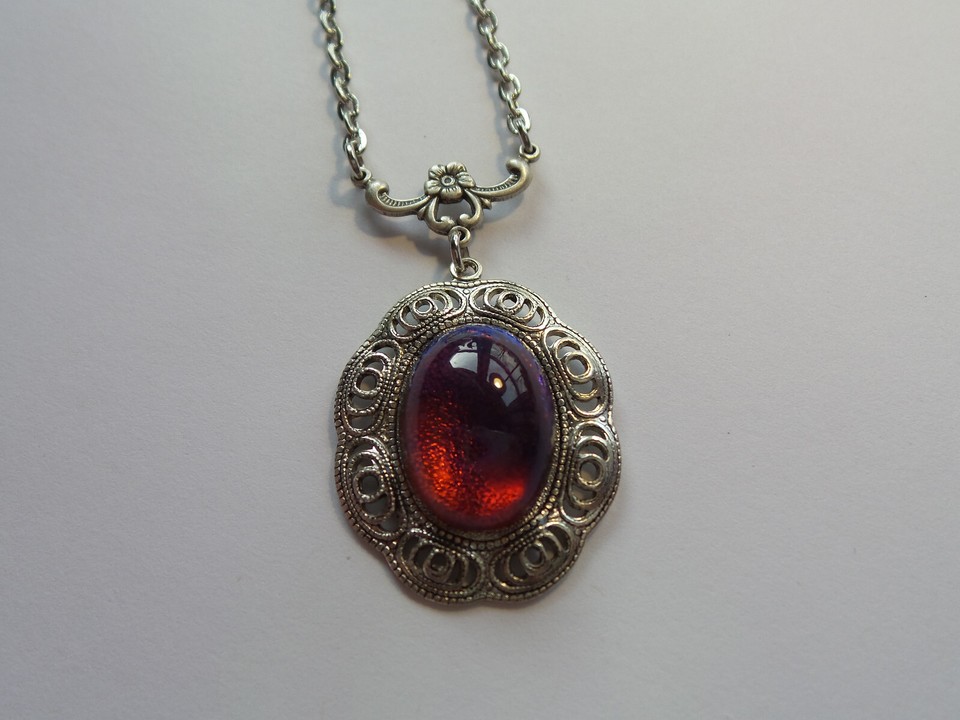 VINTAGE DRAGONS BREATH MEXICAN OPAL NECKLACE 18" CHAIN | eBay