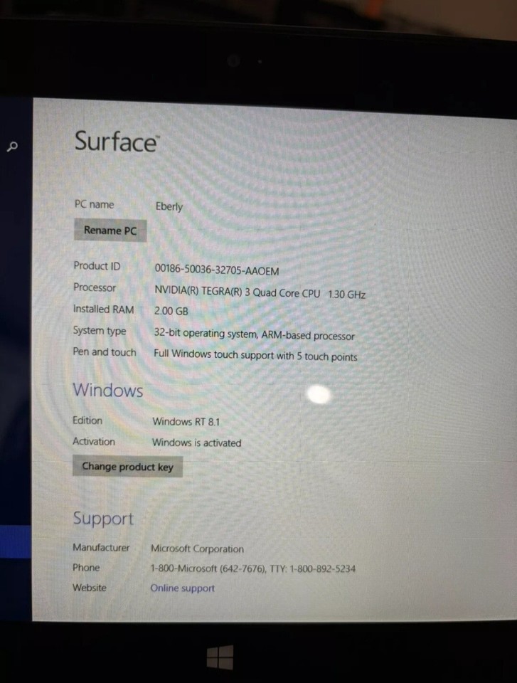 Microsoft Surface Windows RT 8.1 32 Bit Operating System with removable key pad | eBay
